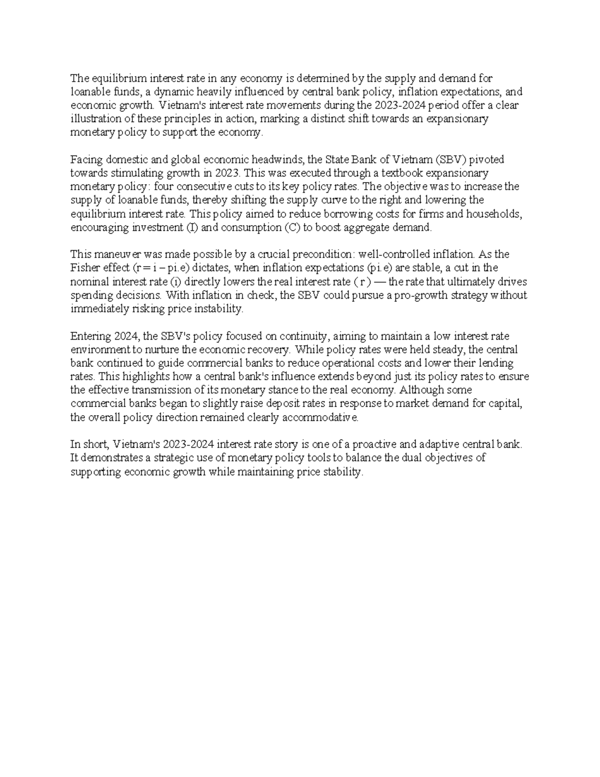 Movement of Interest Rates in VN: 2023 Monetary Policy Analysis - Studocu