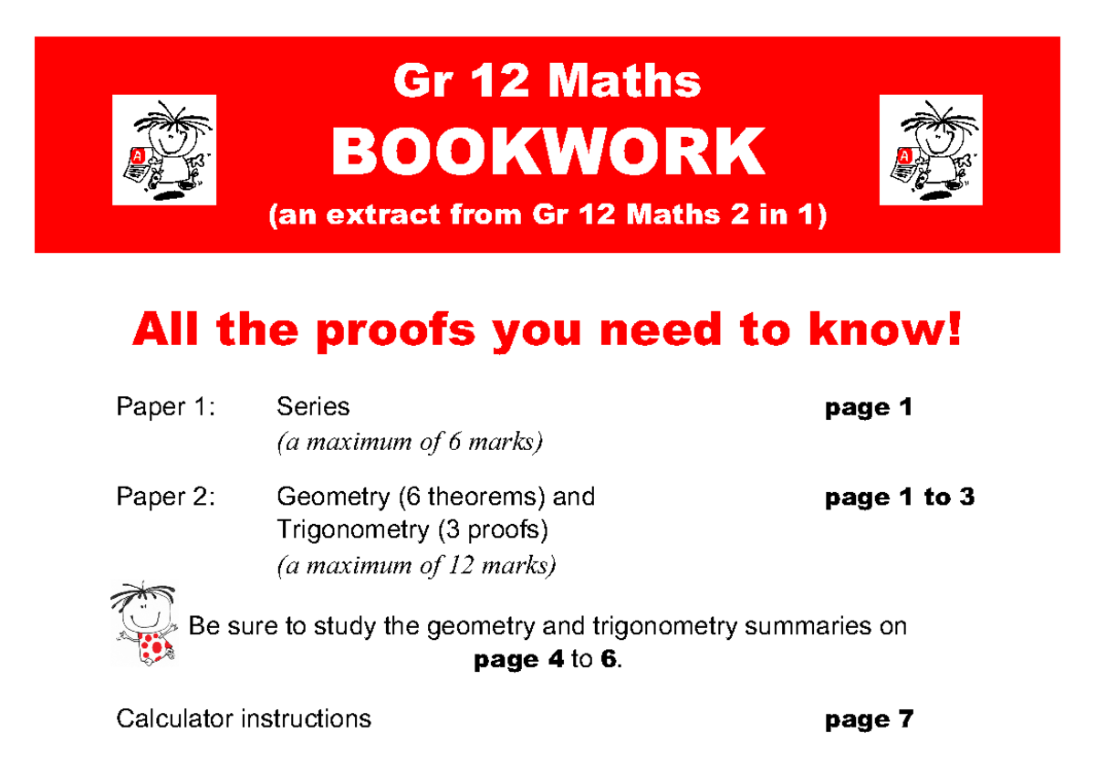 Grade 12 Math Bookwork: Series, Geometry & Trigonometry Essentials ...