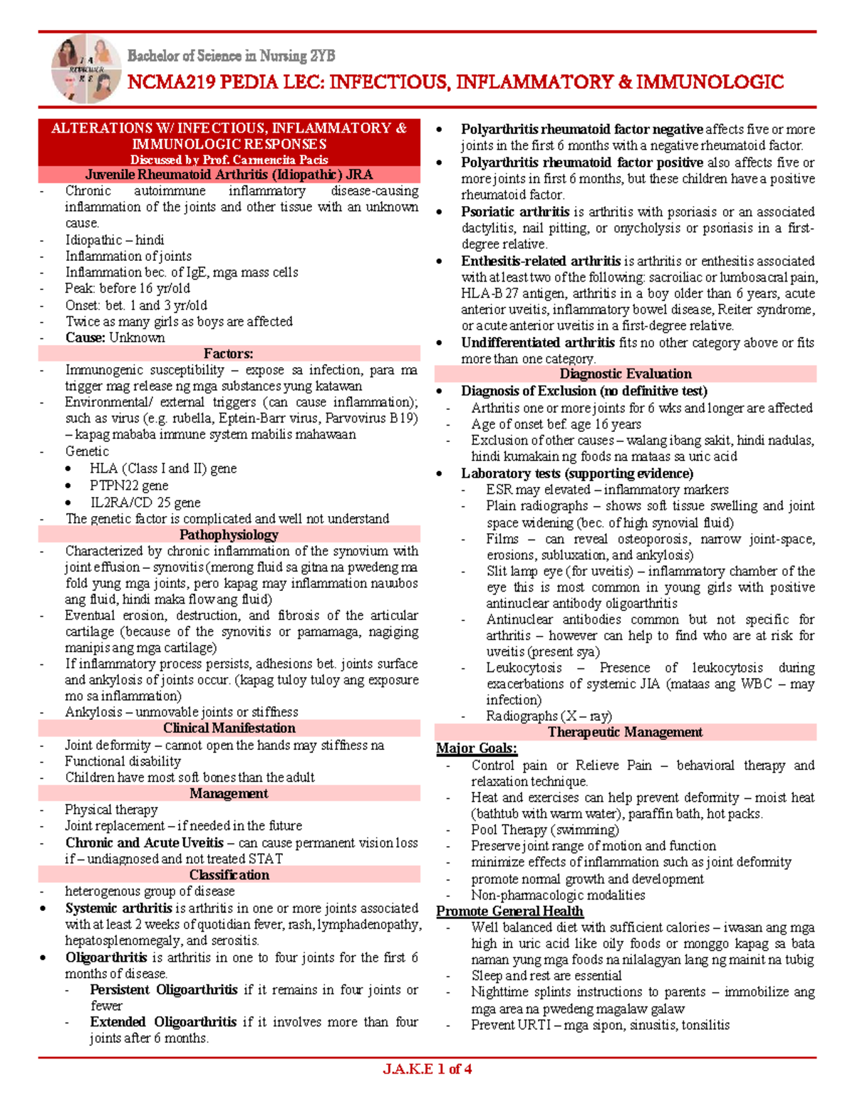 NCMA219 PEDIA LEC: JRA, Allergic Rhinitis, Eczema & Intussusception ...