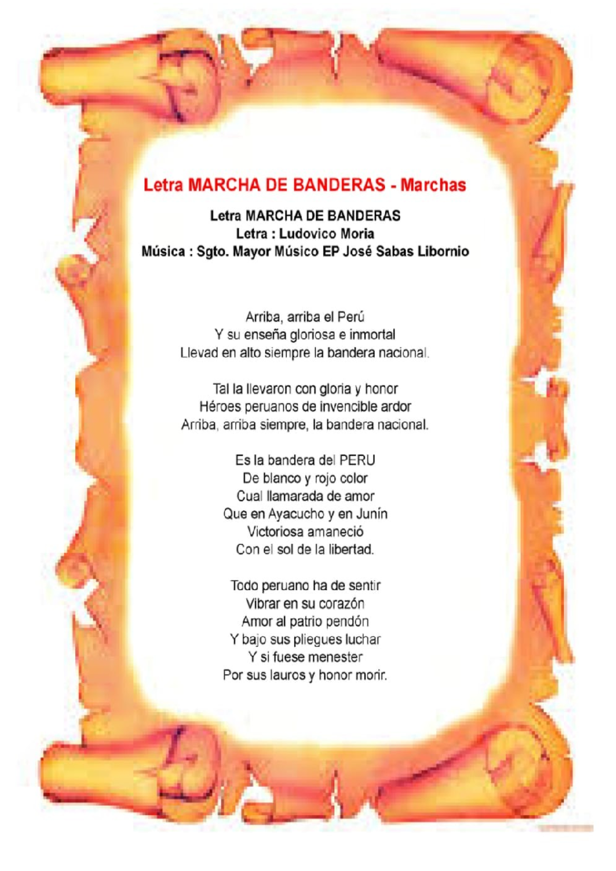 Marcha de Banderas - Letra y Significado del Himno Nacional - Studocu