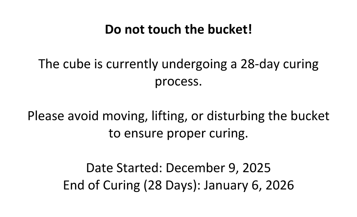 Curing notice - Curring of Bacteria Pad - Bacteriology - Do not touch ...