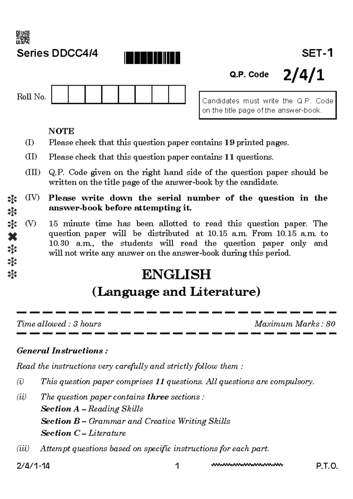 Sample Paper 02 - ENGLISH (Language and Literature) Exam Notes - Studocu