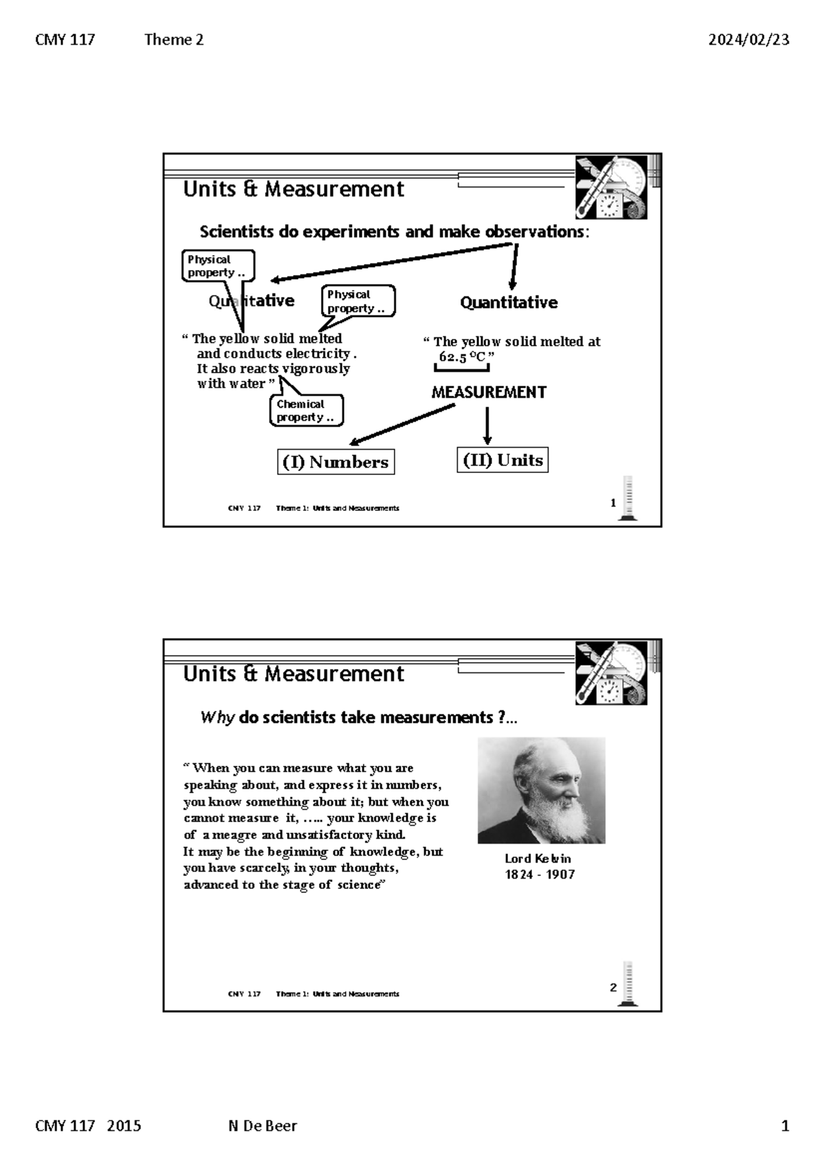 CMY 117 Final Exam Notes: Units and Measurements in Chemistry - Studocu