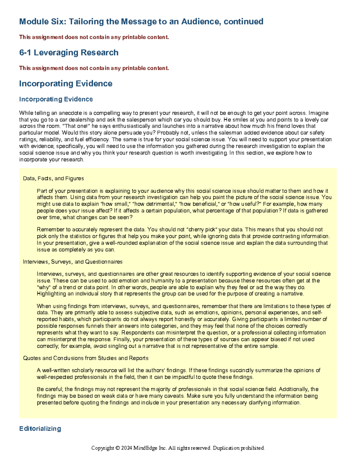 Module 6: Tailoring Messages for Audience Engagement Continued - Studocu