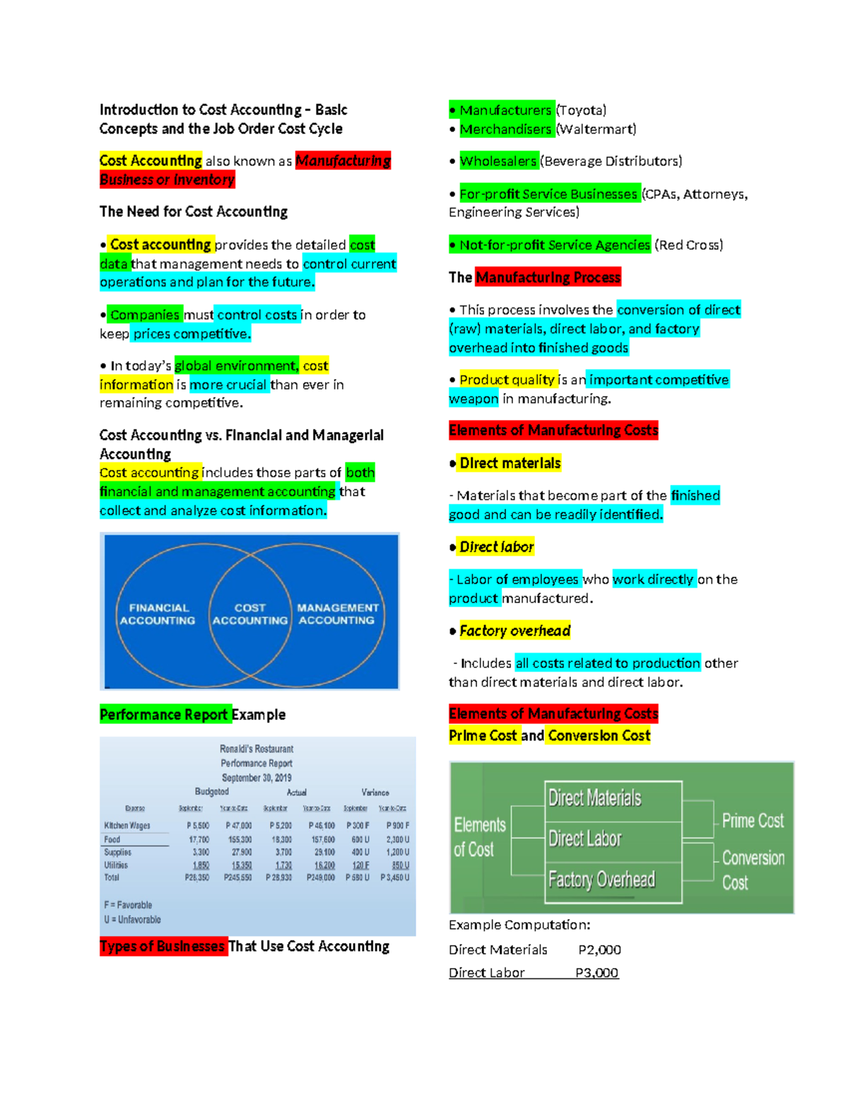 COST Accounting Module 1 & 2: Key Concepts and Job Order Cycle - Studocu