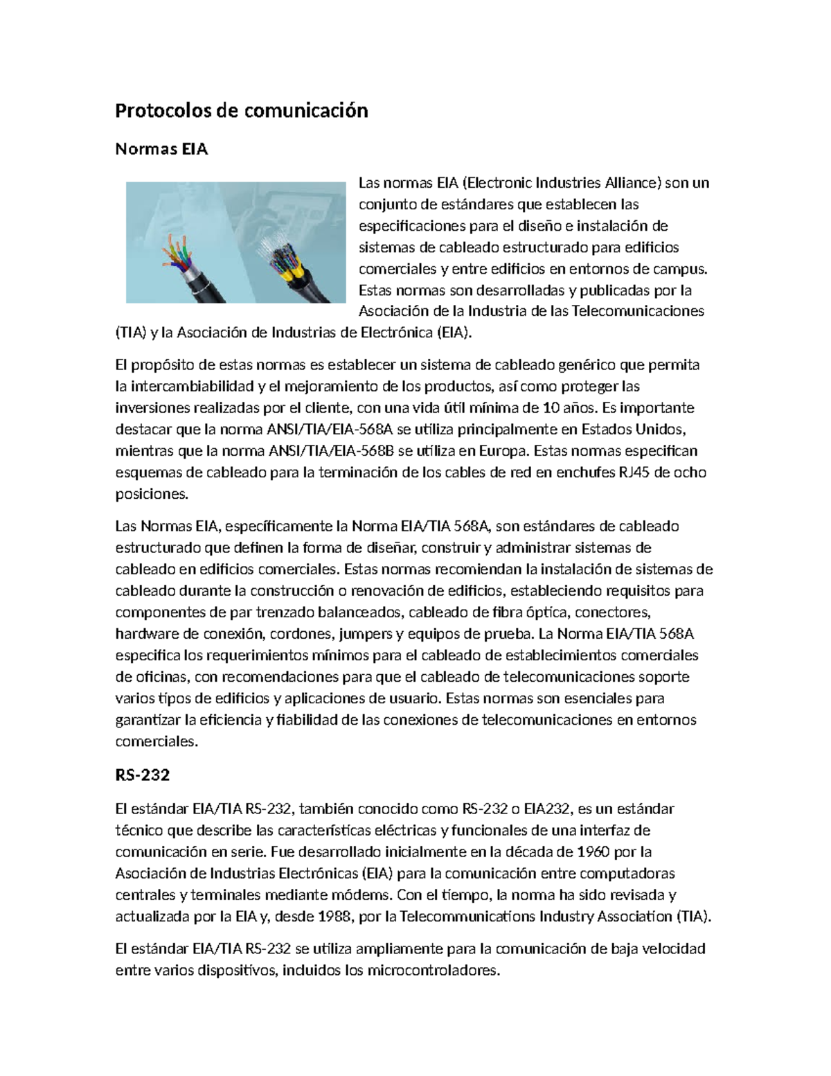 Protocolos de comunicación - Protocolos de comunicación Normas EIA Las ...