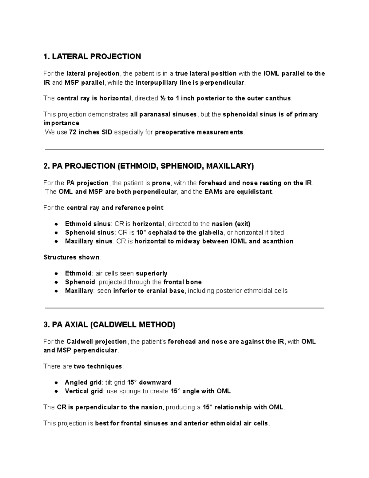 Lateral and PA Projections of Paranasal Sinuses: Techniques and Details ...