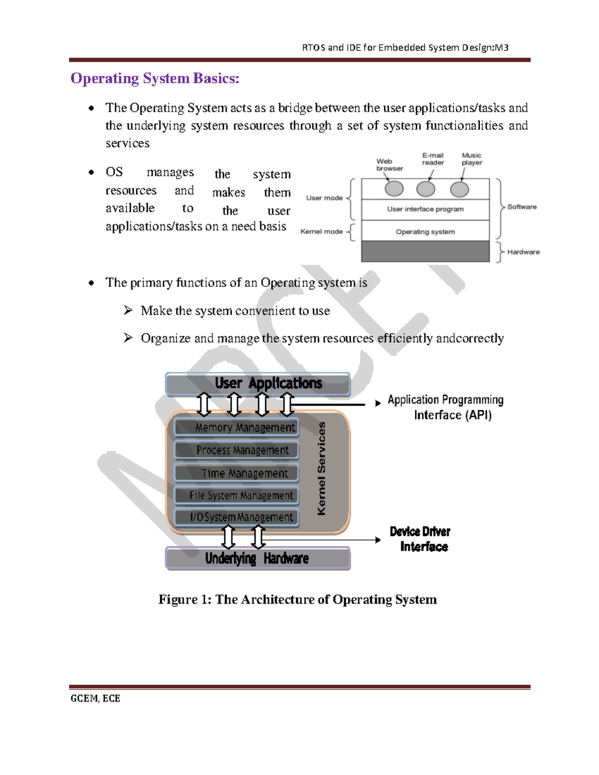 GCEM, ECE RTOS and IDE for Embedded System Design: M3 Overview of ...