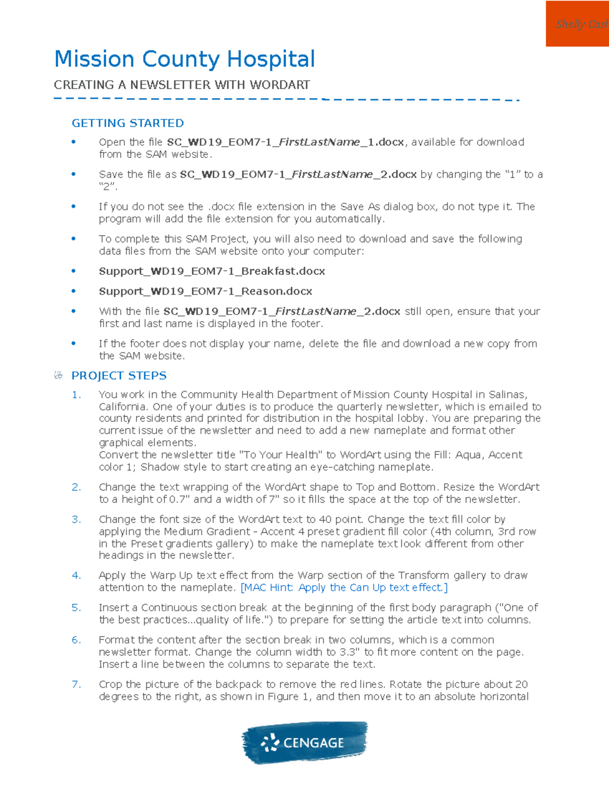 Creating a Newsletter with WordArt: SAM Project SC WD19 EOM7-1 - Studocu