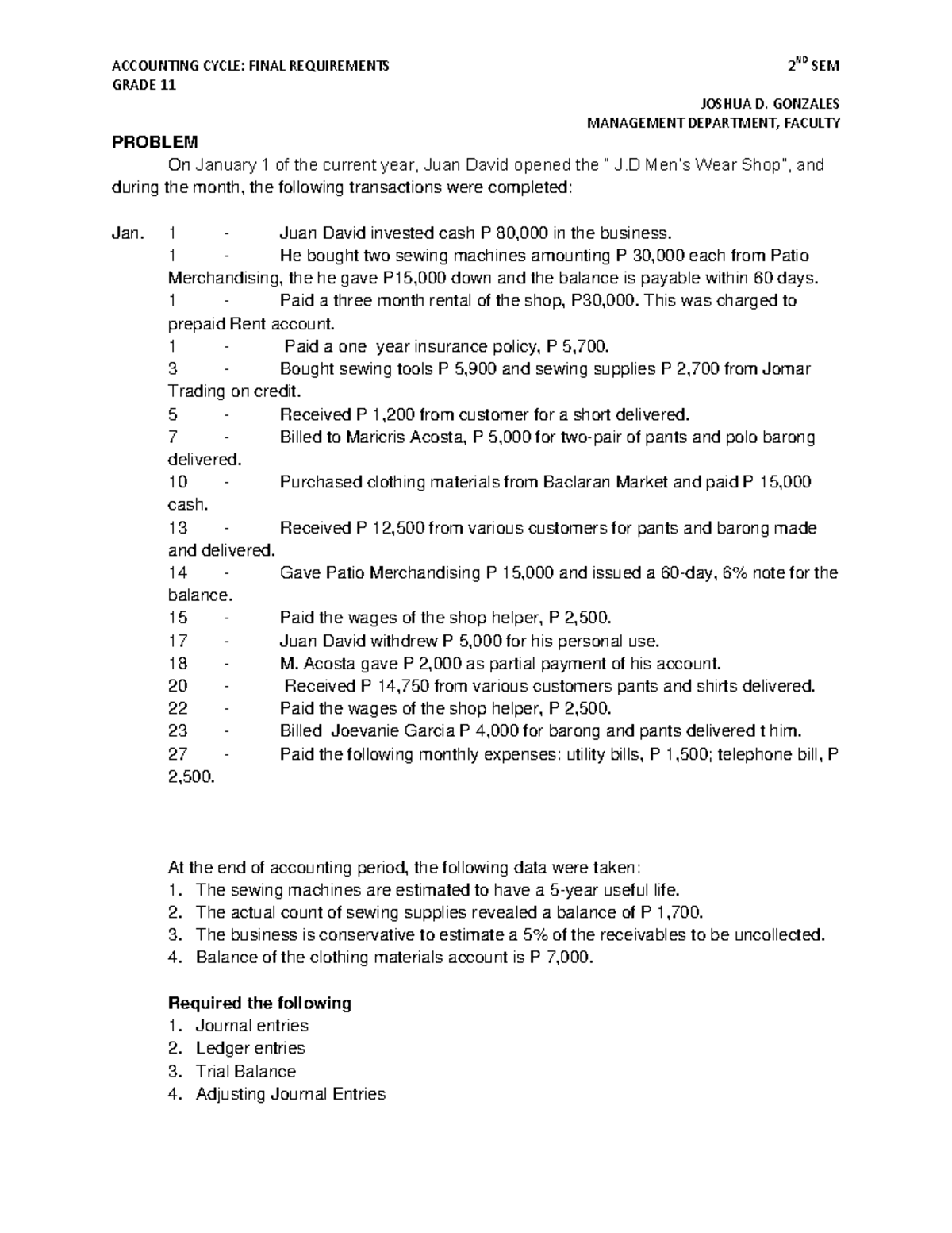 Final Requirements for FABM1: Accounting Cycle and Journal Entries ...