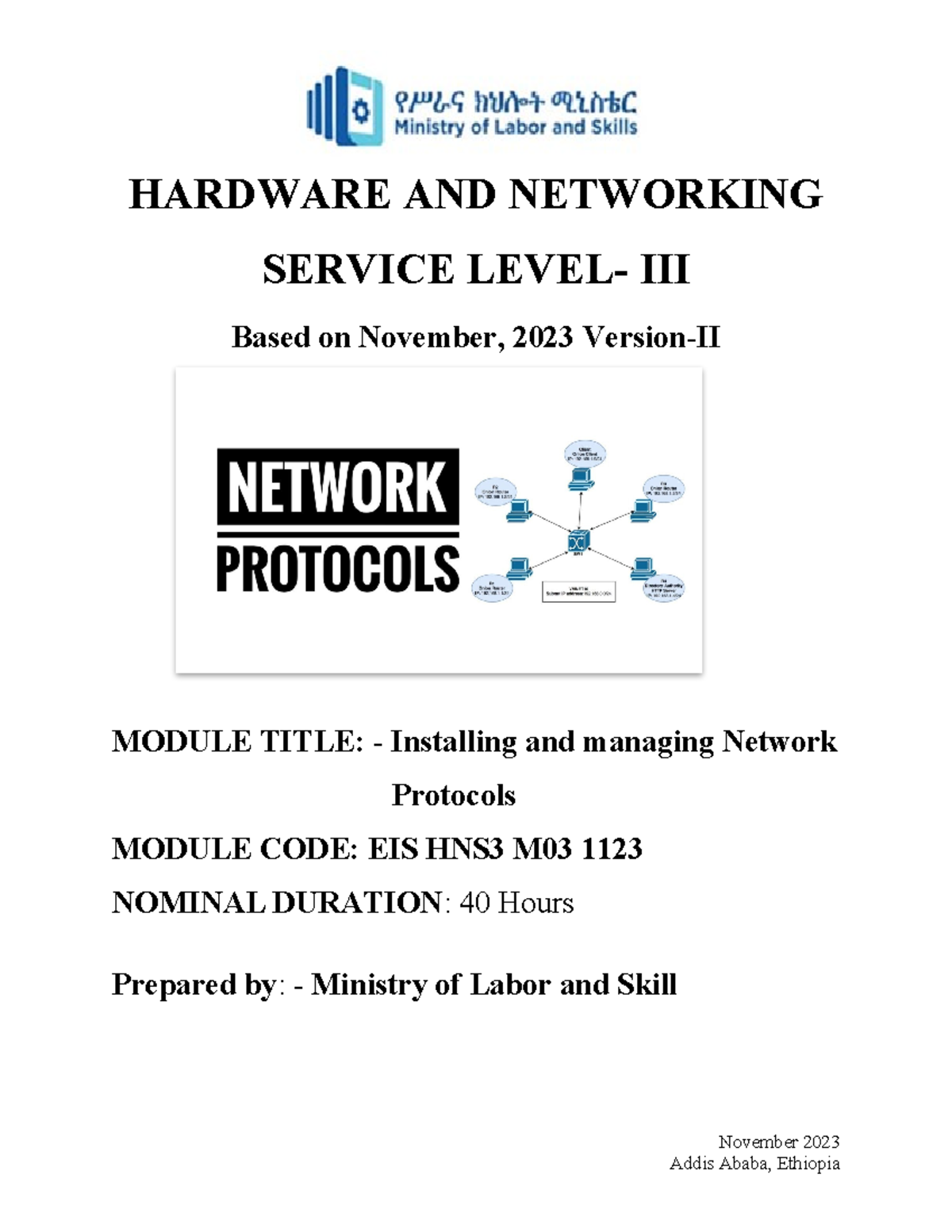 EIS HNS3 M03 1123 - Install & Manage Network Protocols: Level III Guide - Studocu