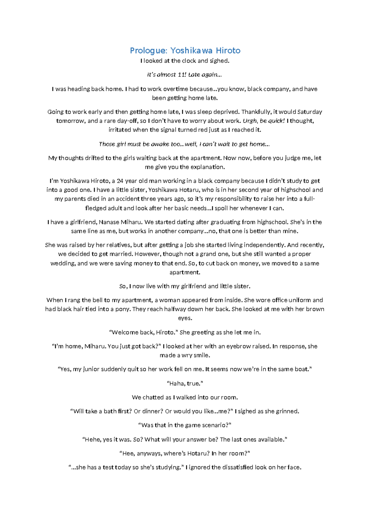 Final Exam Notes: Prologue to "Ut t" - A Fanfic Analysis - Studocu