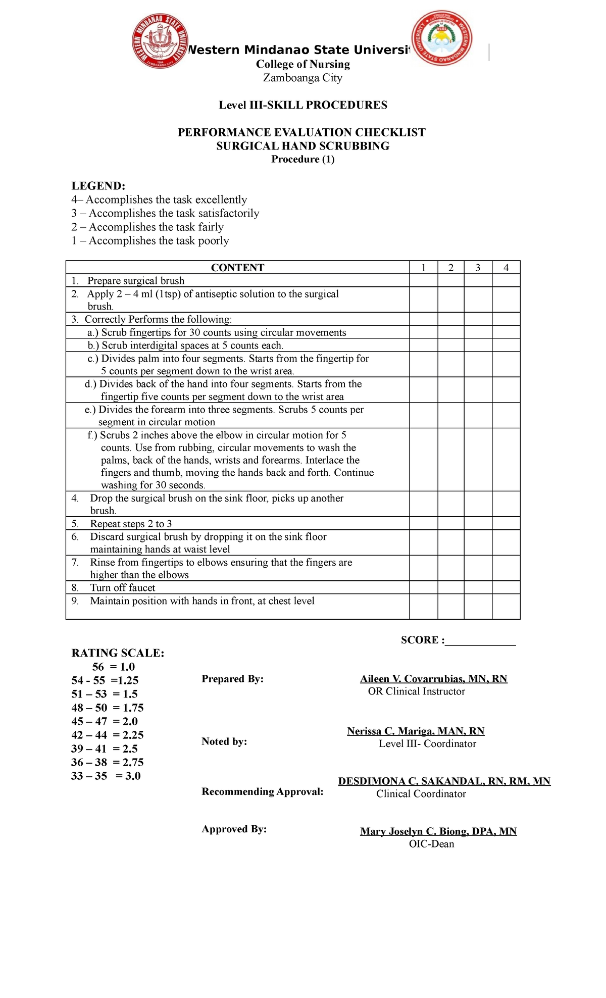 Surgical-hand-scubbing - Western Mindanao State University College of ...