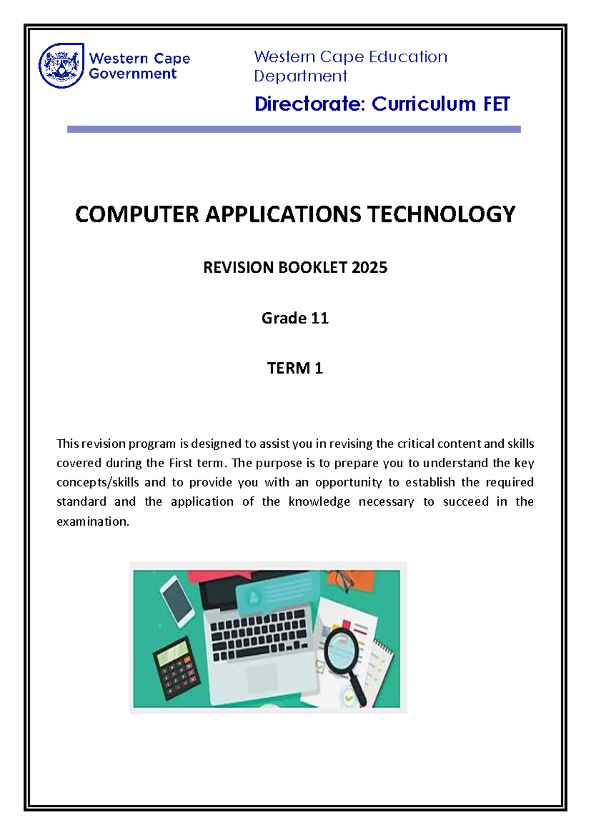 CAT Grade 11 Term 1 Revision Booklet 2025: Key Concepts & Activities ...