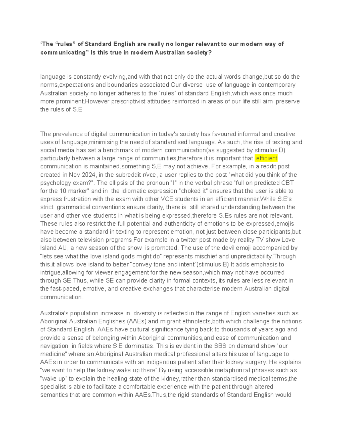 ENG LANG 101: The Relevance of Standard English in Modern Australia ...