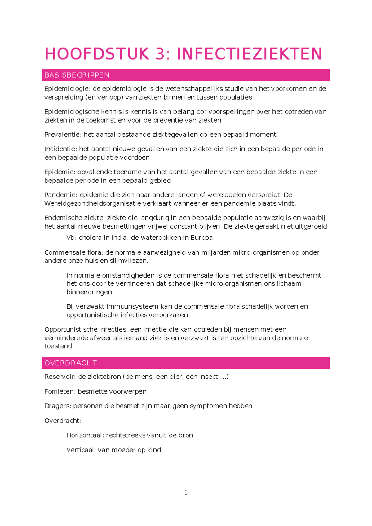 Pathologie Infectieziekten: Hoofdstuk 3 - Infectieziekten en ...