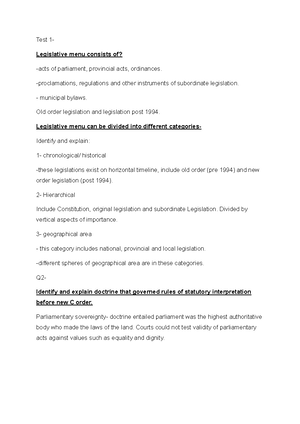 [Solved] name 5 examples of the types of legislation South Africa ...