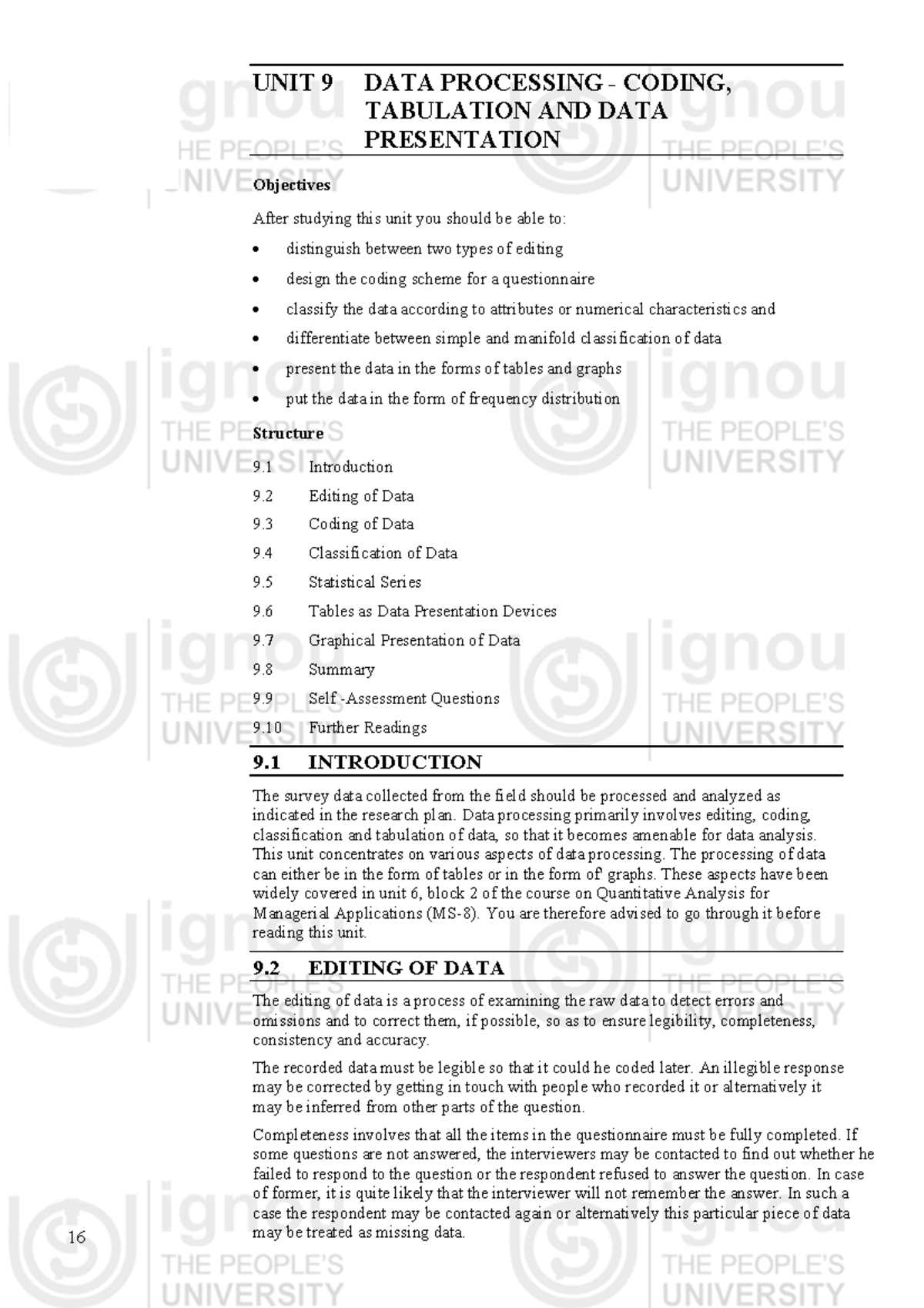 Unit 9: Data Processing, Coding, Tabulation & Presentation Analysis ...