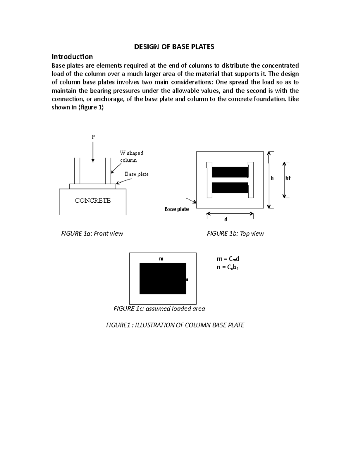 Steel Design 18: Base Plate Design and Analysis Notes - Studocu