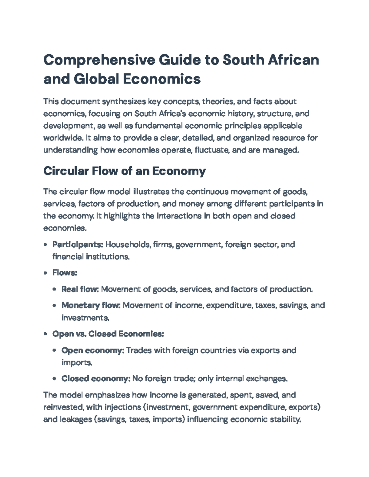 Comprehensive Guide to South African Economics & Global Principles ...
