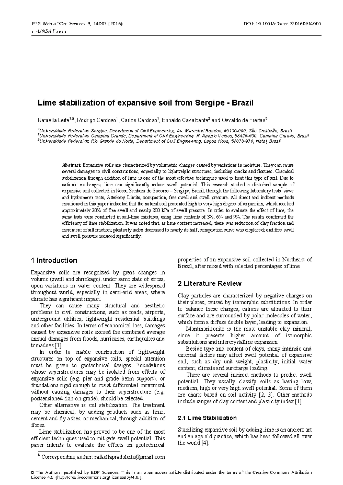Evaluation of treatment methods for expansive soils in Egypt - case ...
