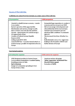 The Cold War 1945-1991 AQA A Level - The Cold War 1945- Soviet ...