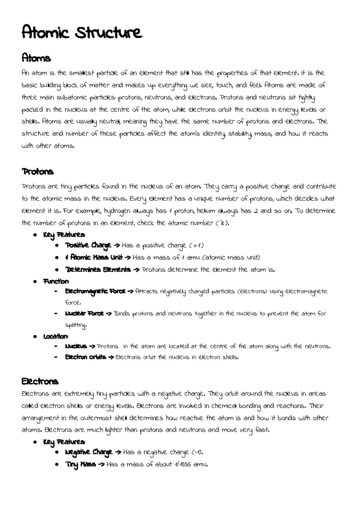 Atomic Structure - CHEM 101 Lecture Notes - Studocu