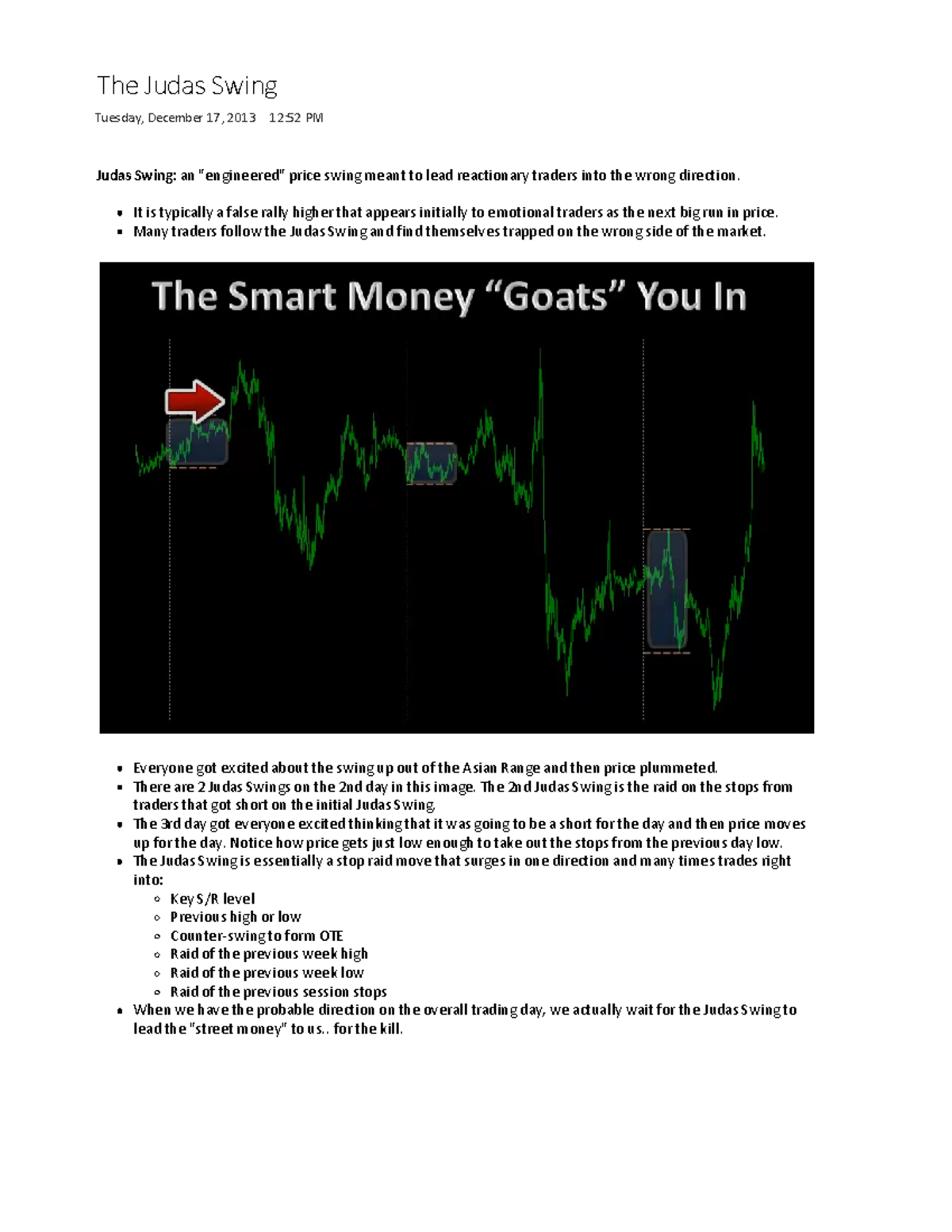 Judas Swing Analysis - Identifying Price Manipulation in Trading - Studocu
