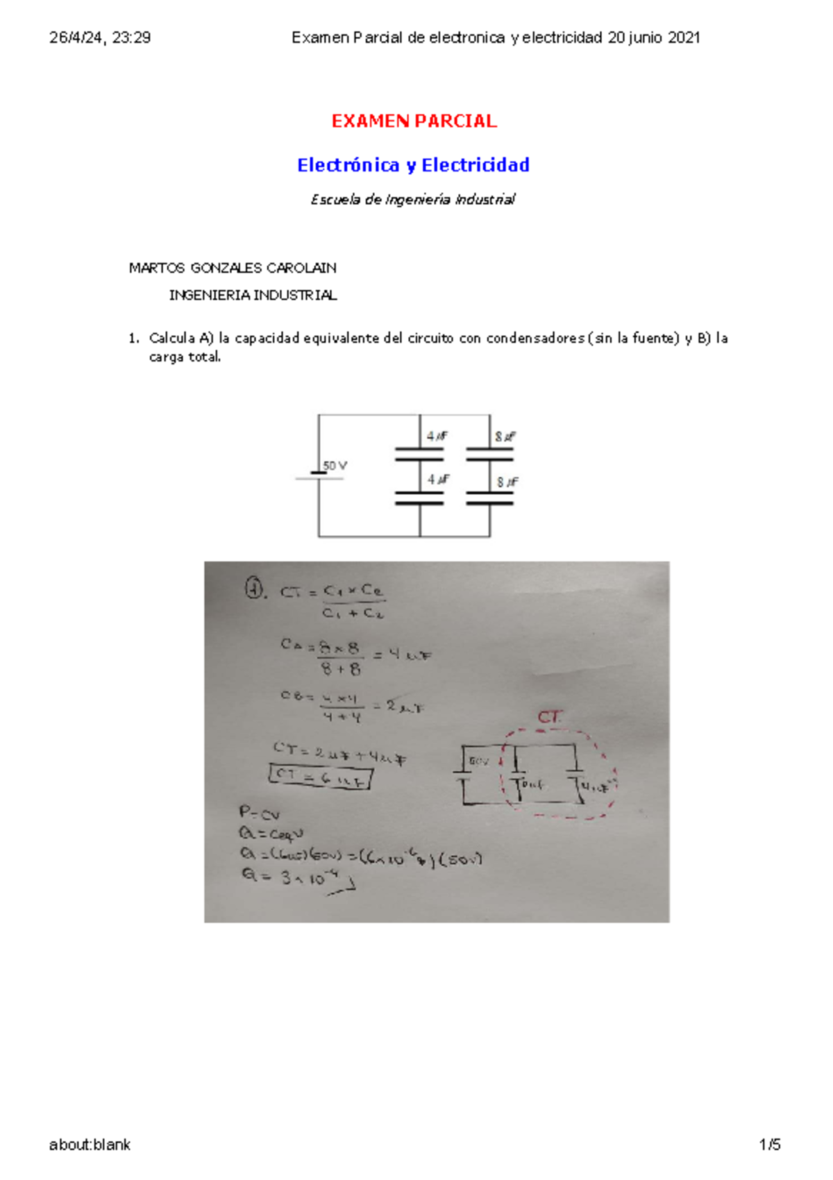 Examen Parcial Electrónica & Electricidad, 20 Jun 2021 - Ing ...