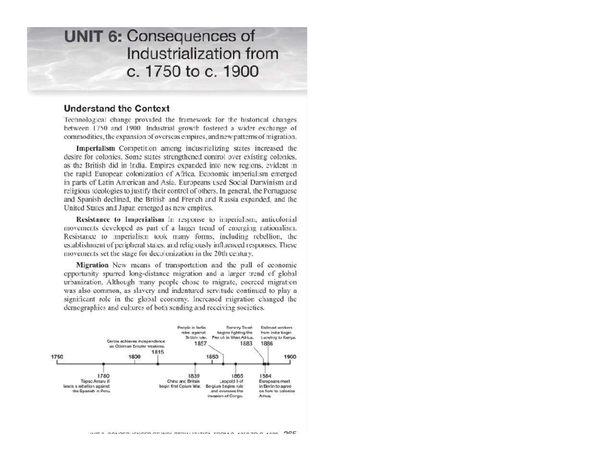 Unit 6: Consequences of Industrialization (c. 1750-1900) - Key Themes ...