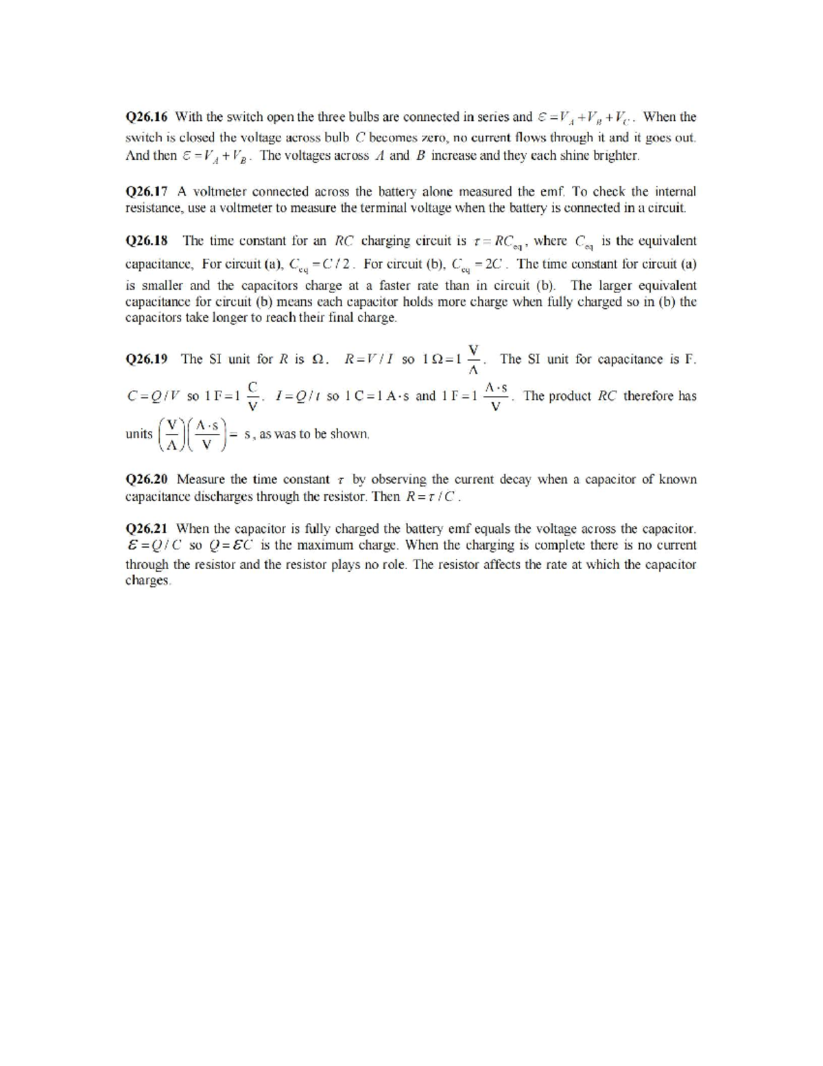 University Physics (15th Ed) - Solutions for Q26: Circuit Analysis ...