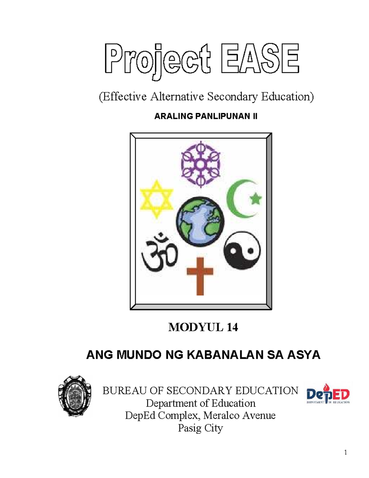 ARALING PANLIPUNAN II MODYUL 14: ANG MUNDO NG KABANALAN SA ASYA - Studocu