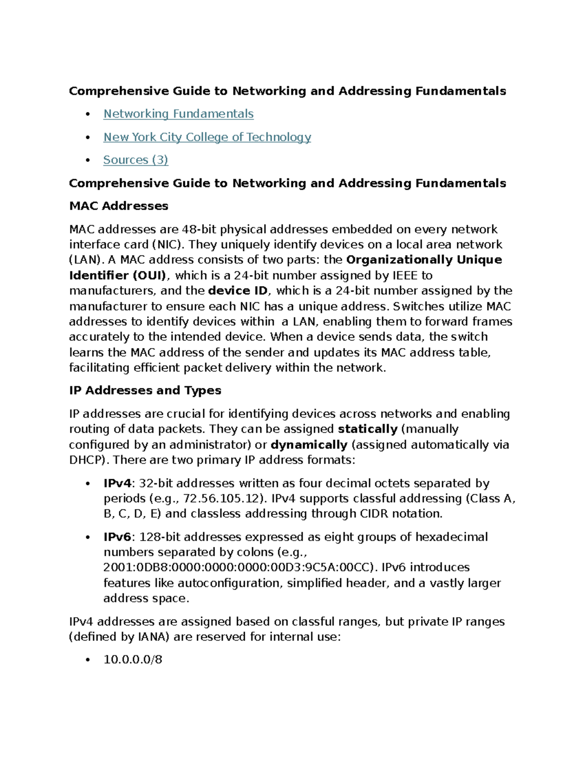 Comprehensive Guide to Networking Fundamentals (NET 101) - Studocu
