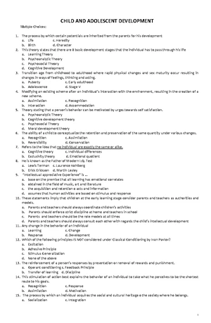 I. Nature and Principles of Development - THE CHILD AND ADOLESCENT LEARNERS AND LEARNING ...