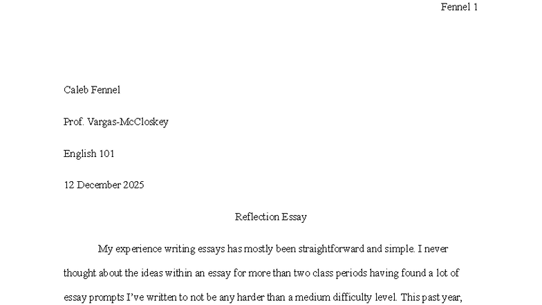 ENG 101 Reflection Essay: My Growth as a Writer - Studocu