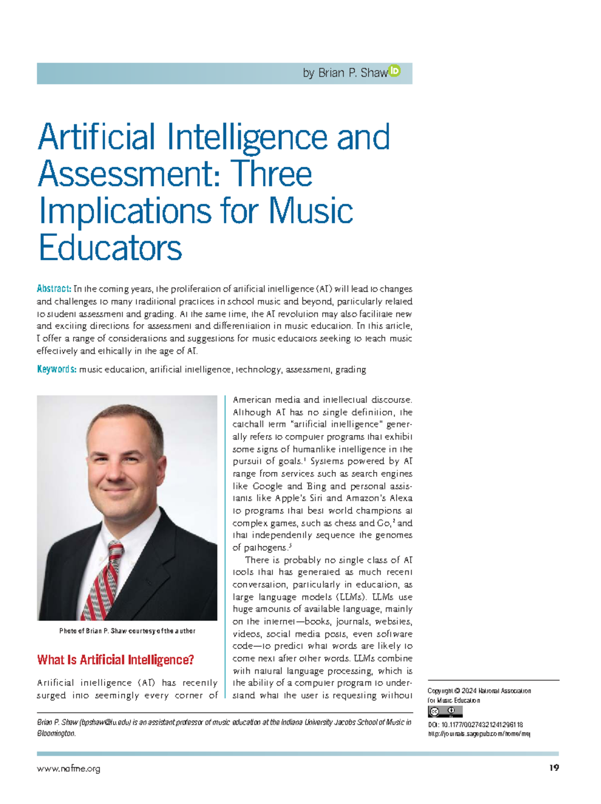 Artificial Intelligence and Assessment: Implications for Music ...