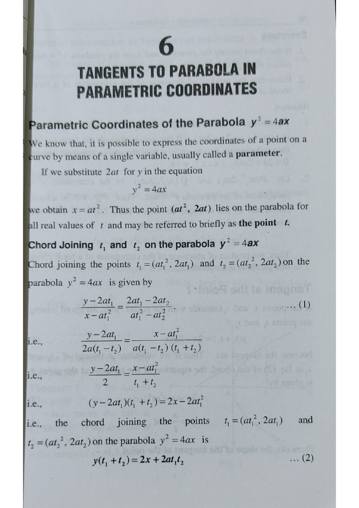 6 - Tangets to parabola in parametric coordinates - Analysis geometry ...