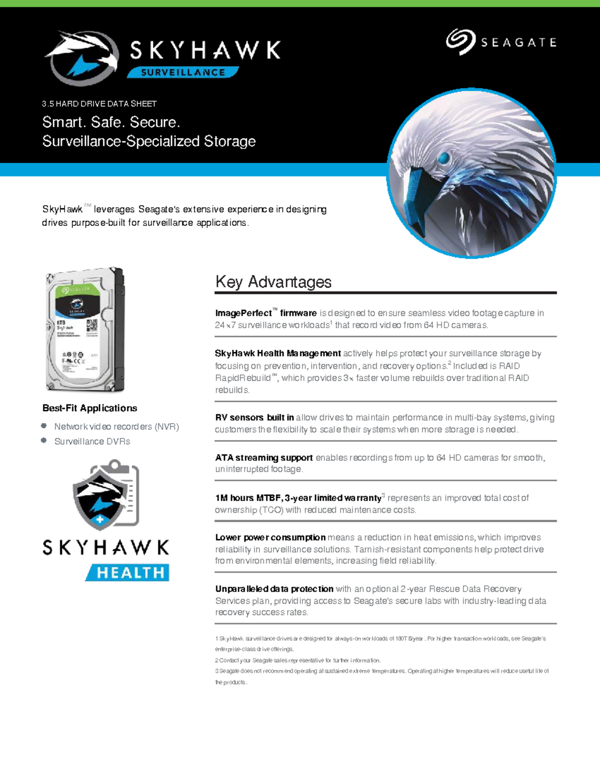 SkyHawk 3.5" HDD Data Sheet: Smart, Safe, Secure Storage - Studocu