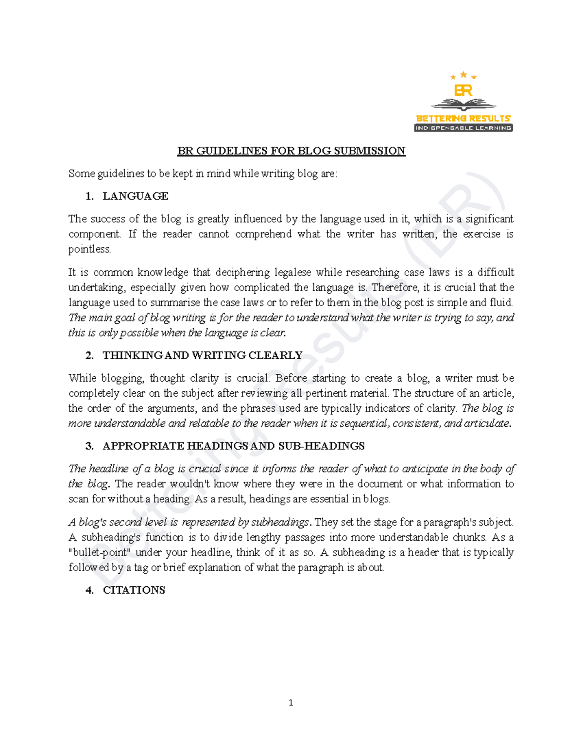 BR Blog Submission Guidelines: Key Tips for Effective Writing - Studocu
