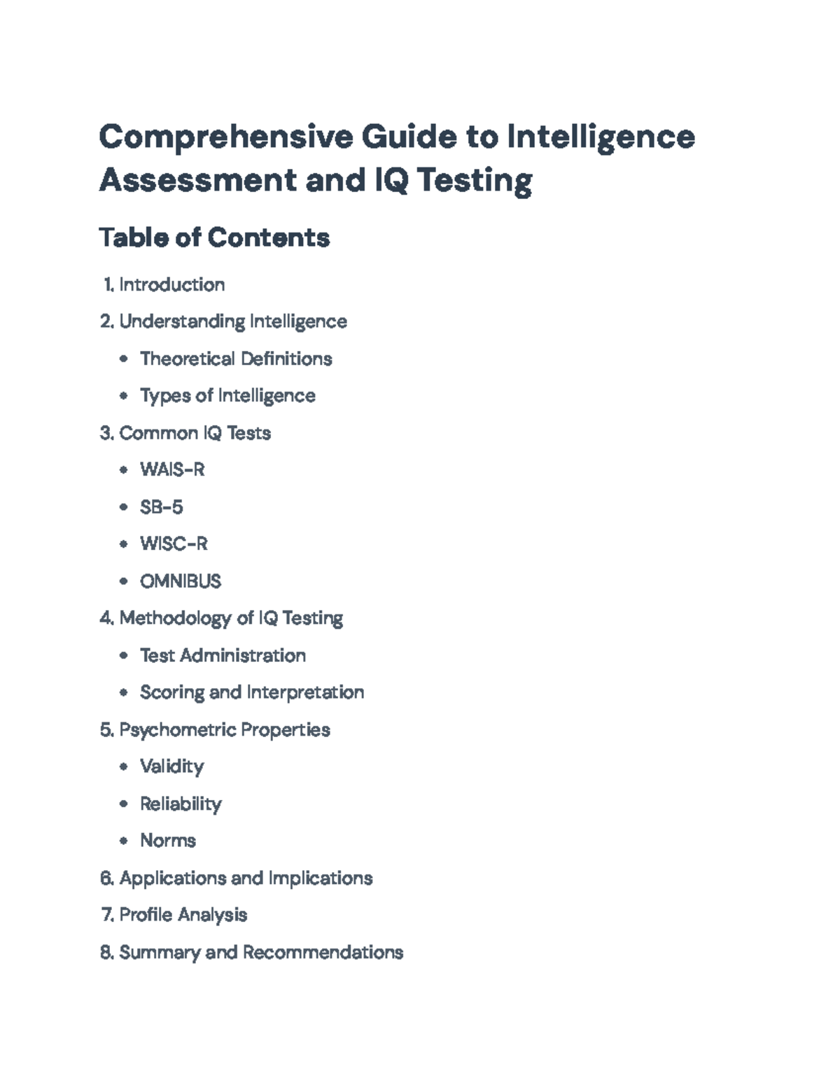Comprehensive Guide to IQ Testing and Assessment Methods ...