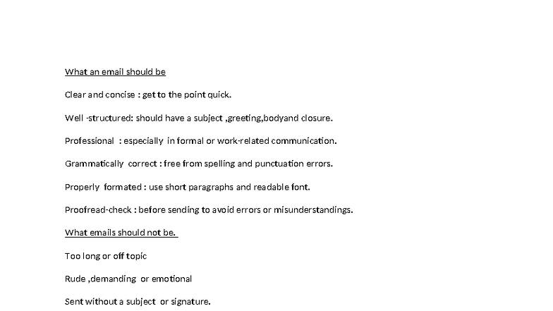 Effective Email Writing Guidelines: Clarity & Professionalism - Studocu