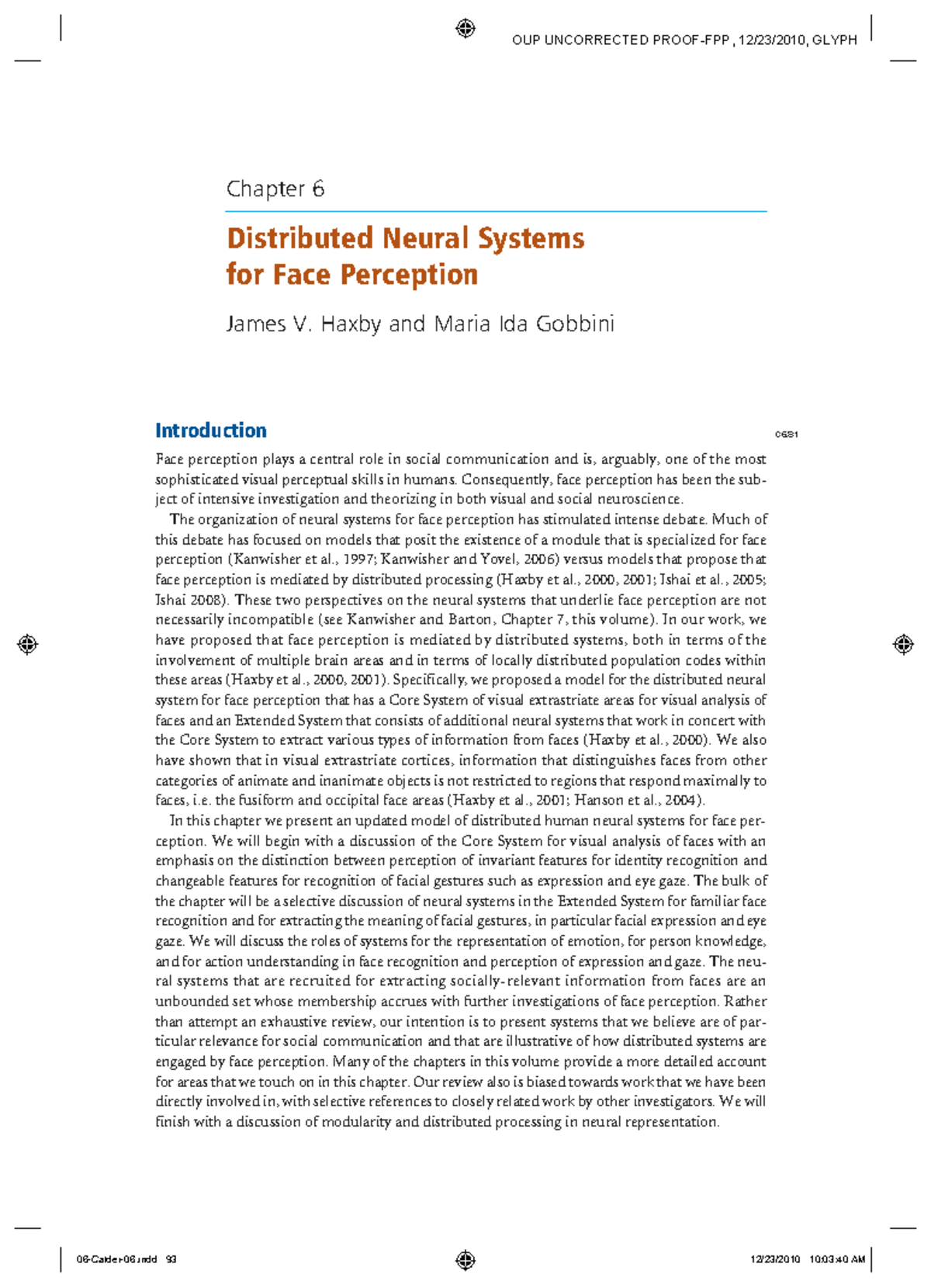 OUP UNCORRECTED GLYPH Chapter 6: Updated Model of Distributed Neural ...