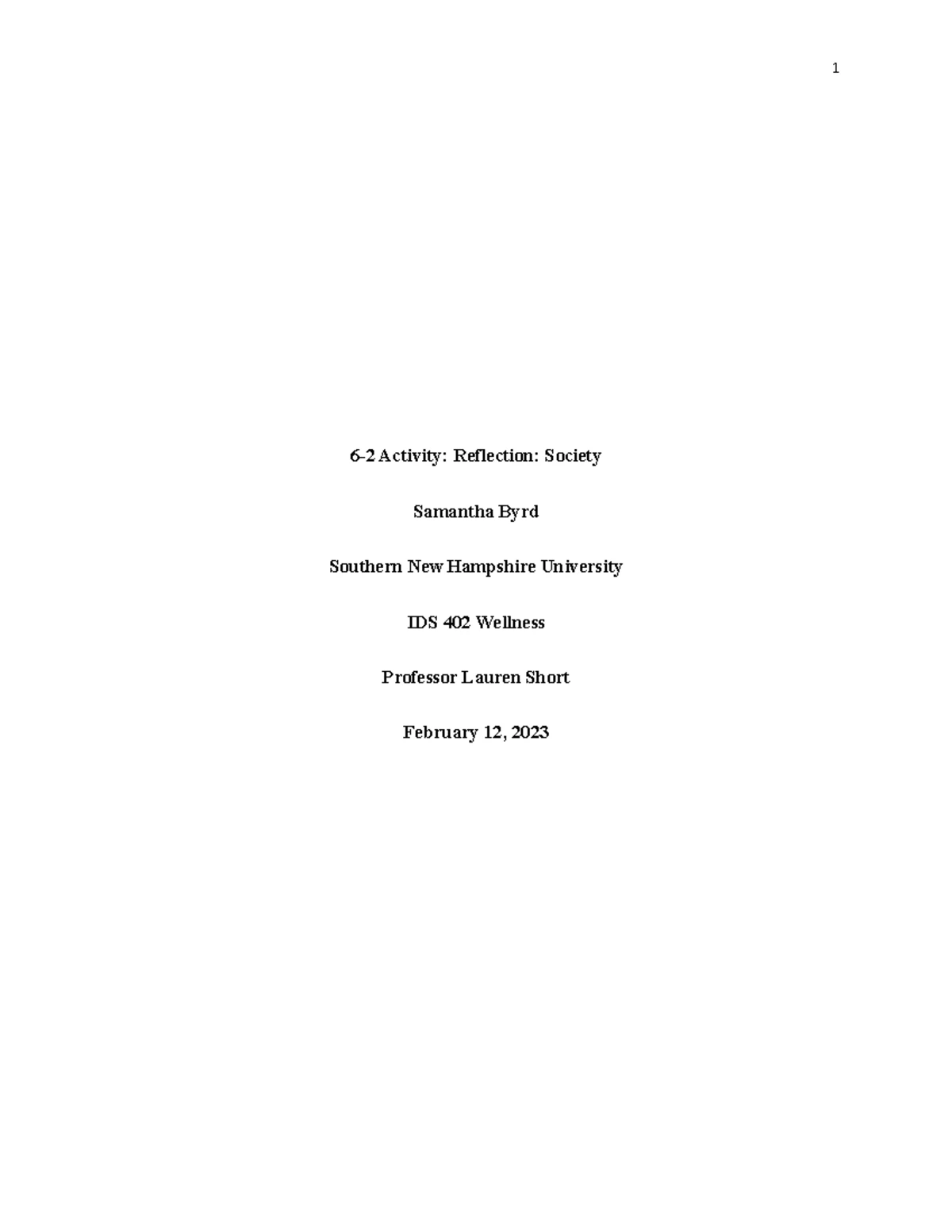 6-2 Module-Reflection Society - 1 6-2 Activity: Reflection: Society ...