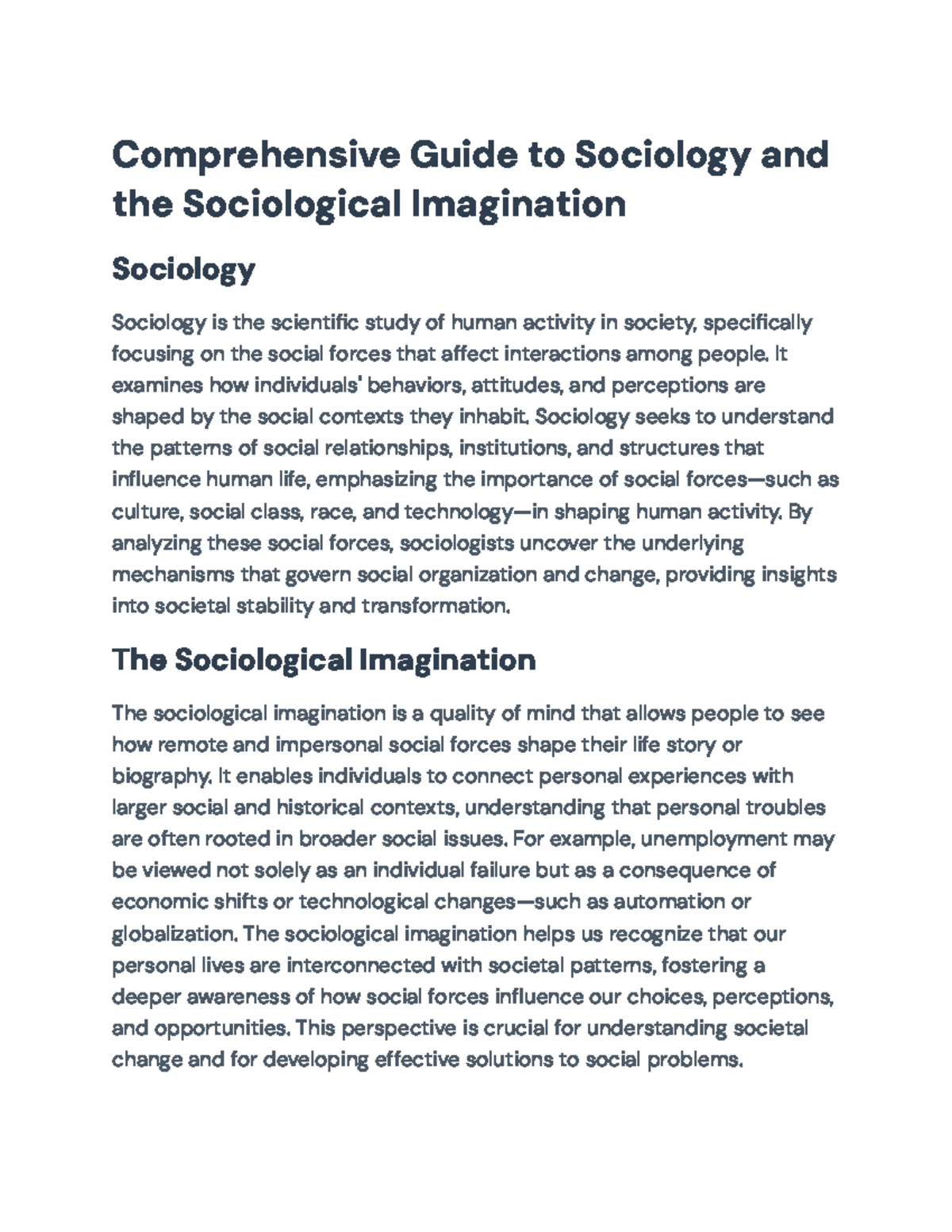 Sociology 101: Comprehensive Guide to the Sociological Imagination ...