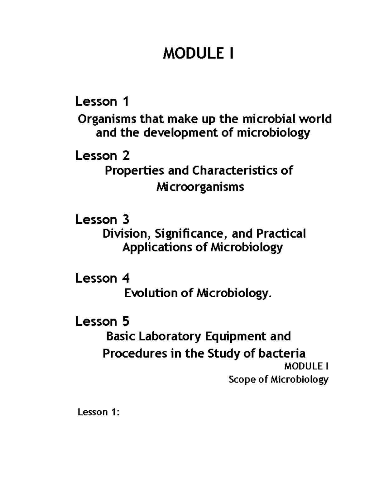 NUMC 103 Module I: Microbial Organisms & Microbiology Overview - Studocu