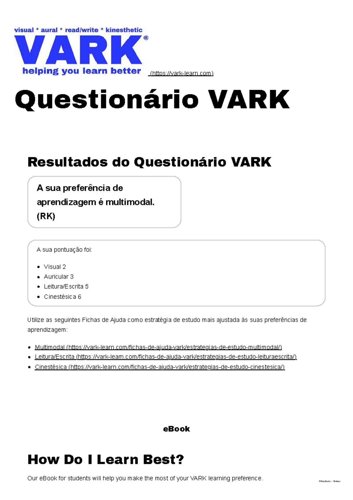 Método VARK - Atividade Prática DE Aprendizagem - (vark-learn ...