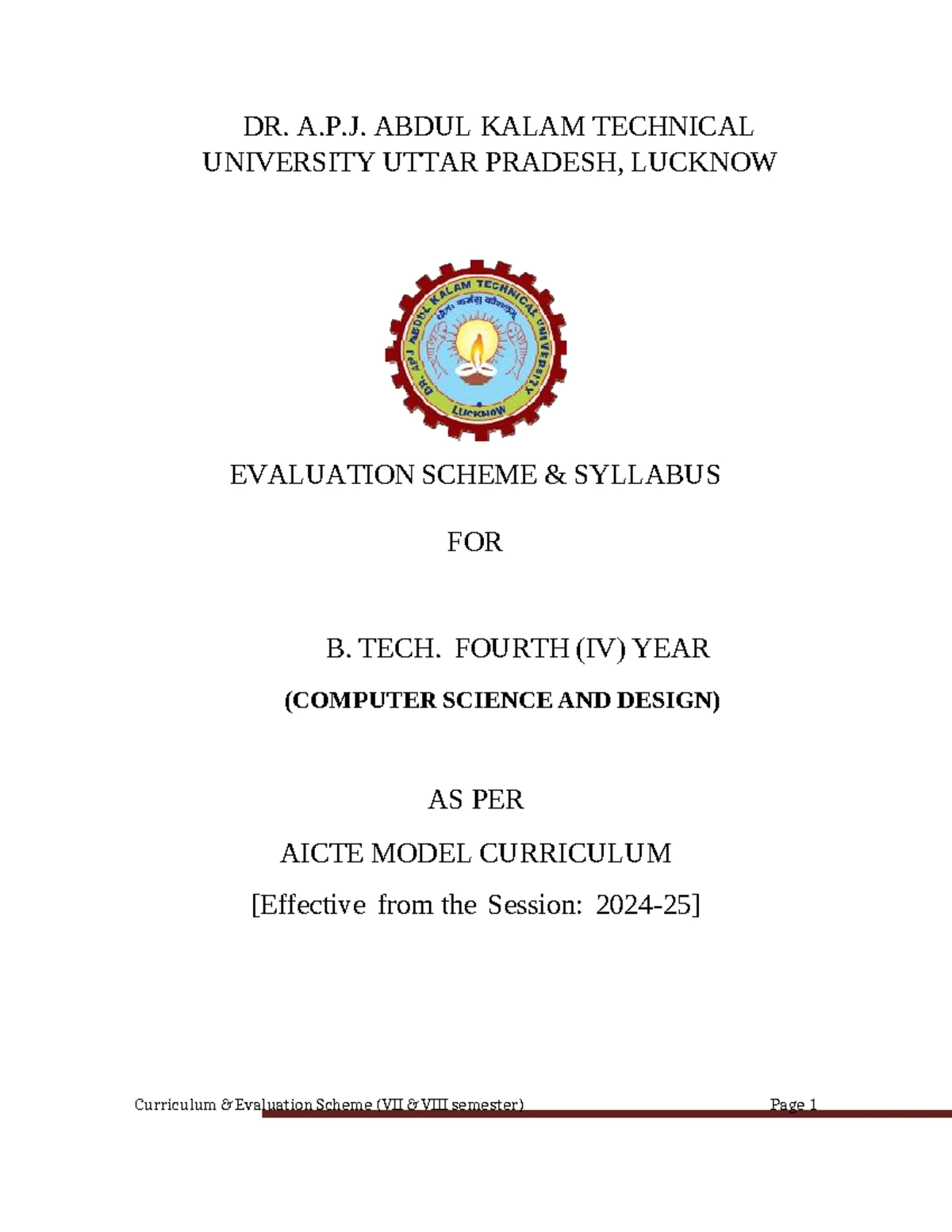 BTech. 4th Year Computer Science and Engineering- Hindi 2024-25 v2 - DR. A.P. ABDUL KALAM ...