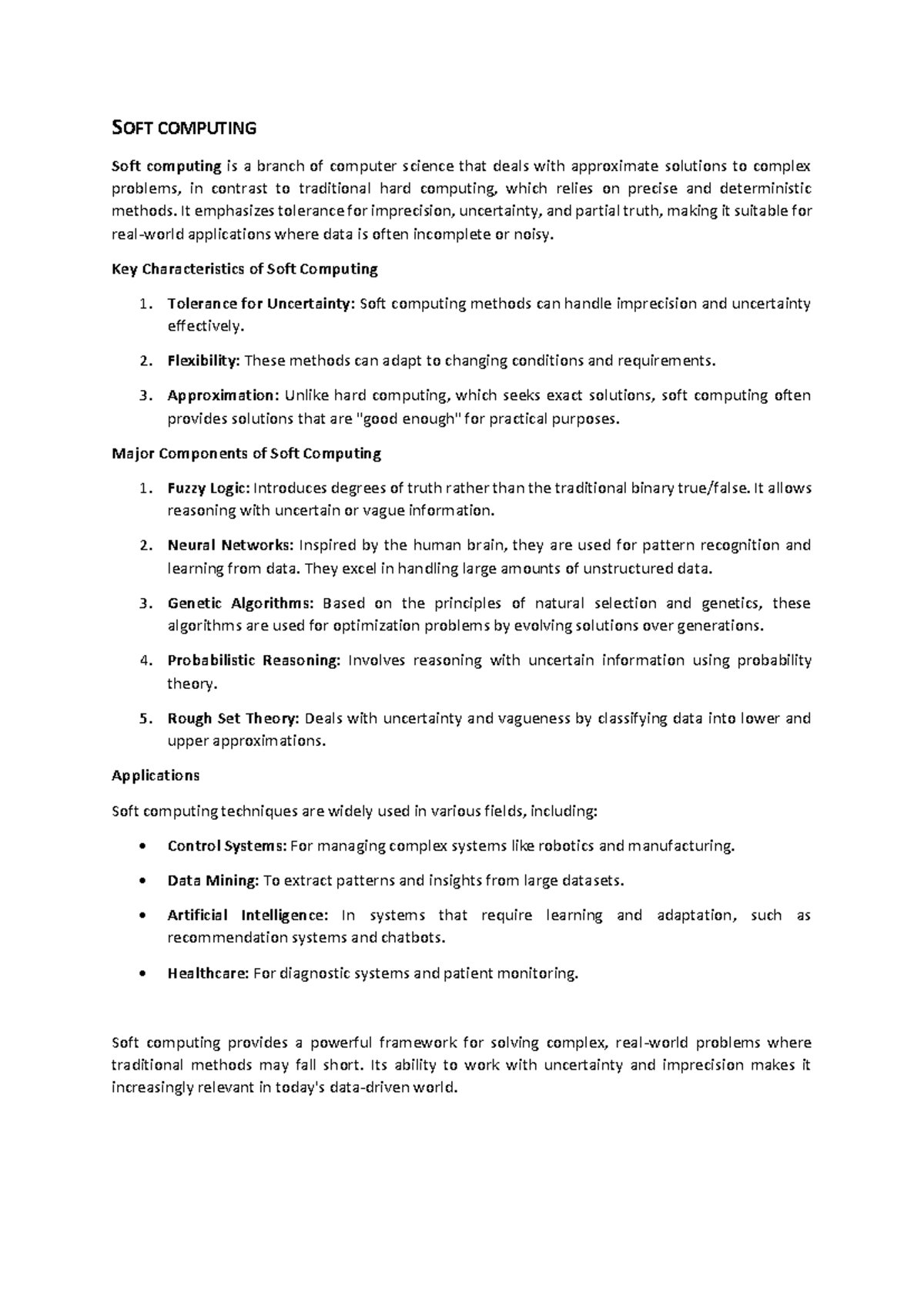 SC Unit-2-2 - Soft Computing & Neural Networks Overview Notes - Studocu
