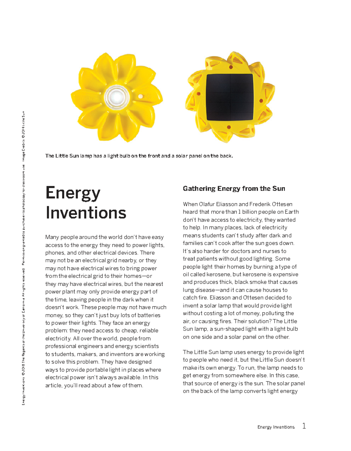 Innovative Energy Solutions: Little Sun & Human-Powered Lamps 2018 ...