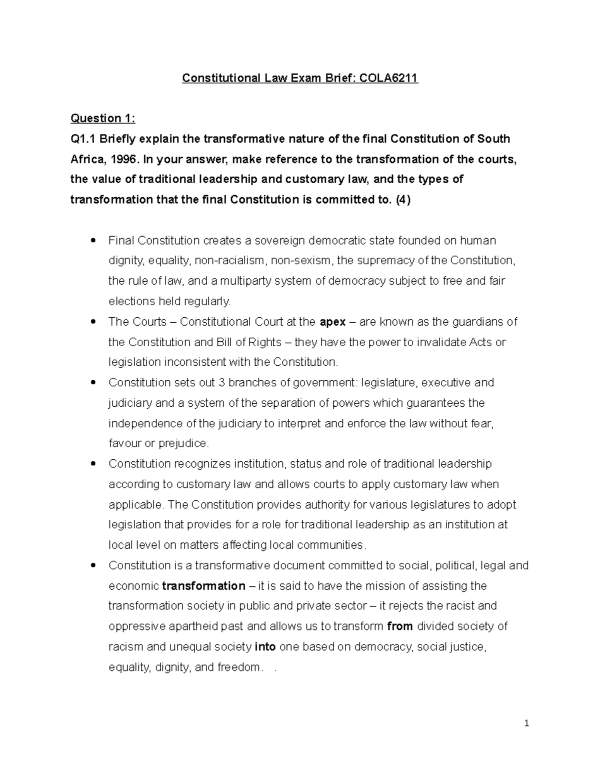 Constitutional Law History Notes (LAW 101) - Key Concepts ...